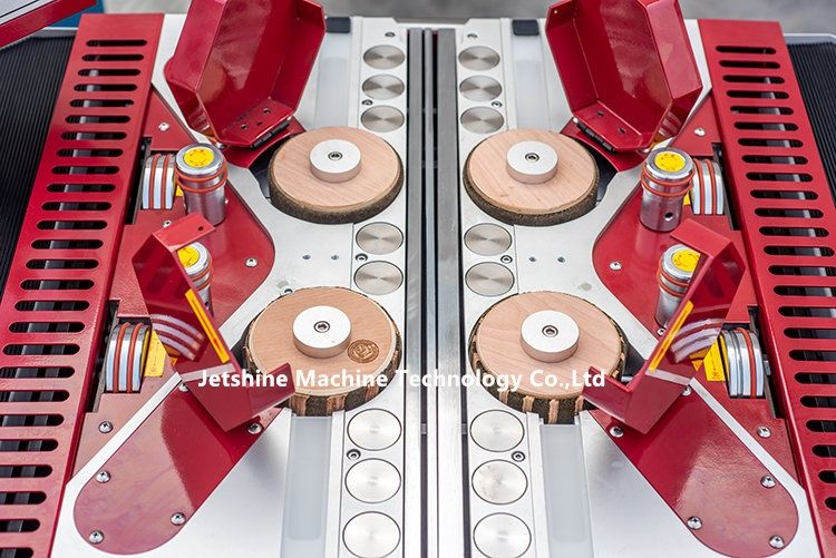 Four wheel leather belt edge buffing machine
