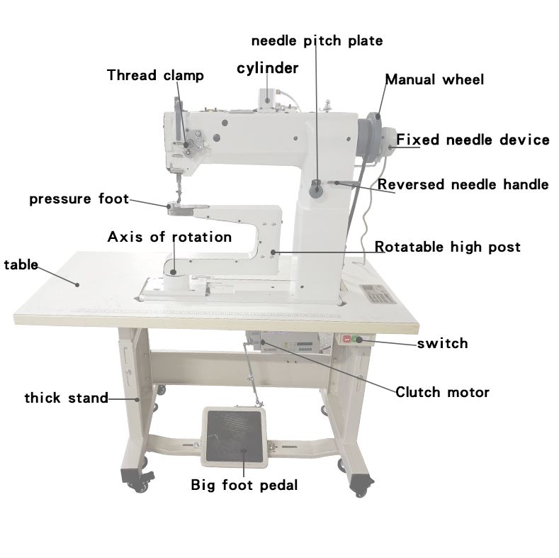 360-degree rotary arm sewing machine for riding boot shoe