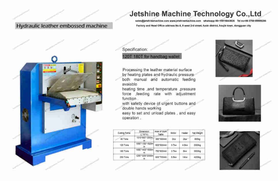 Leather embossing machine handbag
